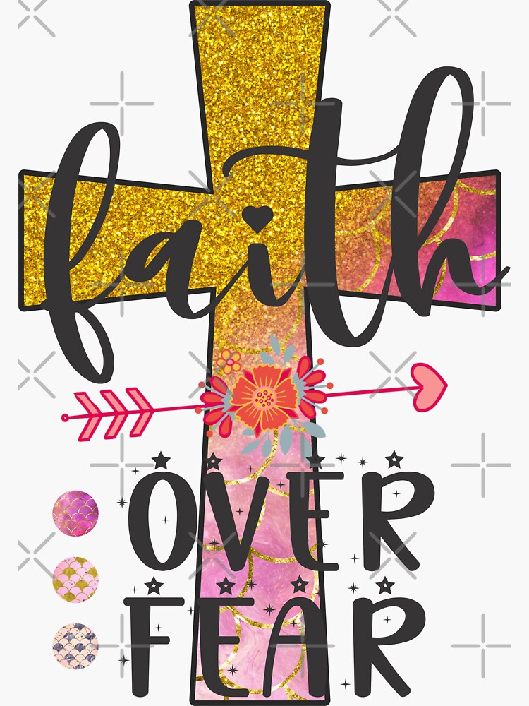 "Faith over faith cross design" Sticker for Sale by LolucaDesign ...