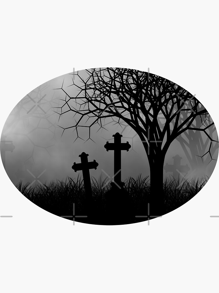 "Cemetery " Sticker for Sale by pnkpopcorn | Redbubble