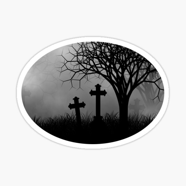 "Cemetery " Sticker for Sale by pnkpopcorn | Redbubble