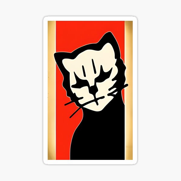 "Black Cat White Mask" Sticker for Sale by OlympicsMerch | Redbubble