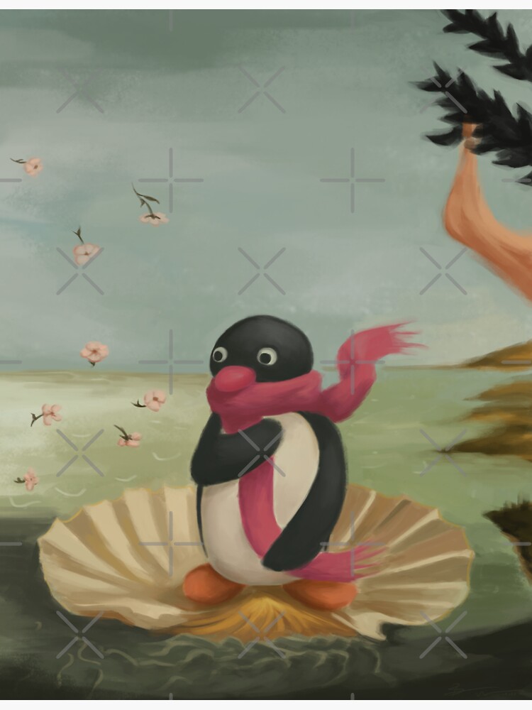 "The Birth of Pingu" Sticker for Sale by ArtAngelB | Redbubble