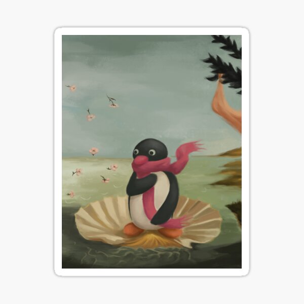 "The Birth of Pingu" Sticker for Sale by ArtAngelB | Redbubble
