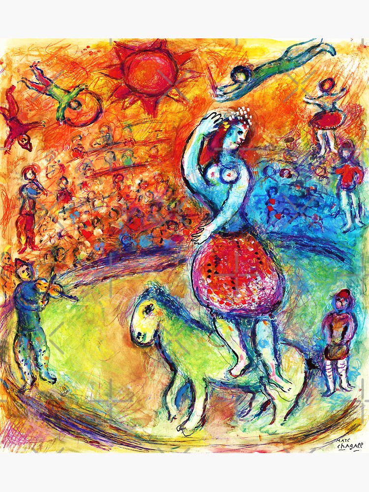 "marc chagall ecuyere sur cheval vert au cirque" Sticker for Sale by ...