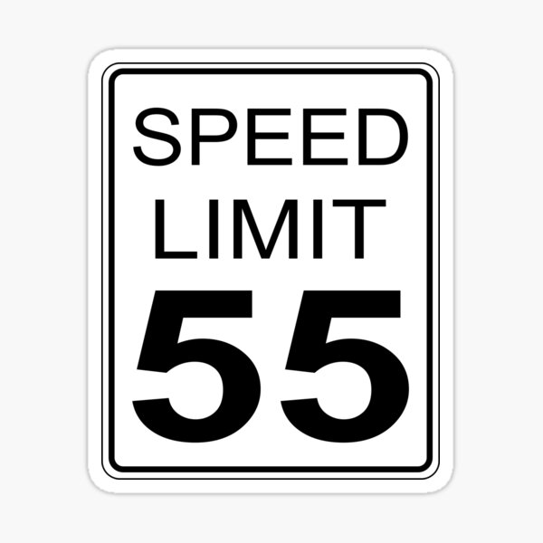 "speed limit 55 American style sign" Sticker for Sale by qlobba | Redbubble