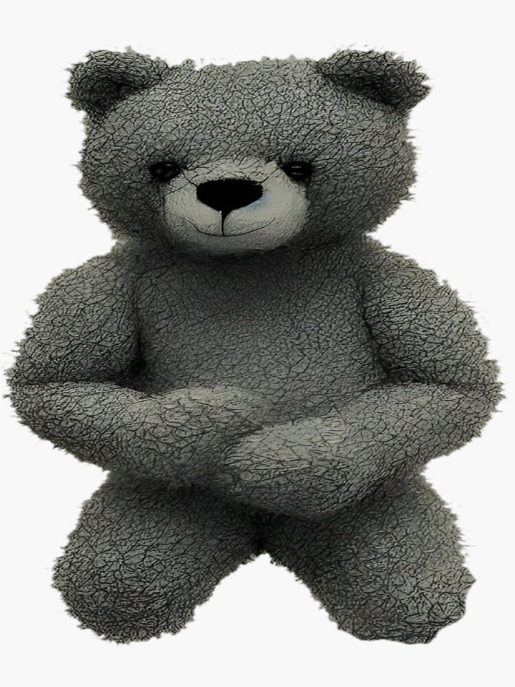 "Monochrome teddy bear digital art" Sticker for Sale by Gala-life1 ...