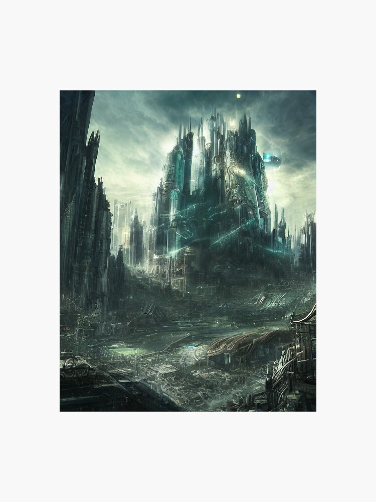 "Fantasy city apocalypse dark" Sticker for Sale by slyth3rina | Redbubble