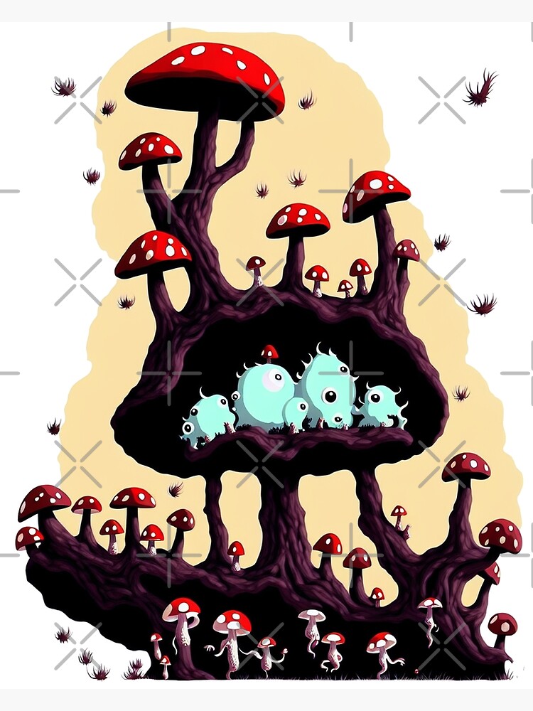 "Little slime monsters living in a toadstool caves with flying plants I ...