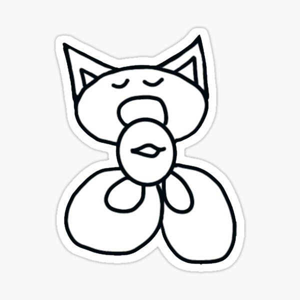 "Cute Cat Alien Doodle" Sticker for Sale by lovezeepapus | Redbubble