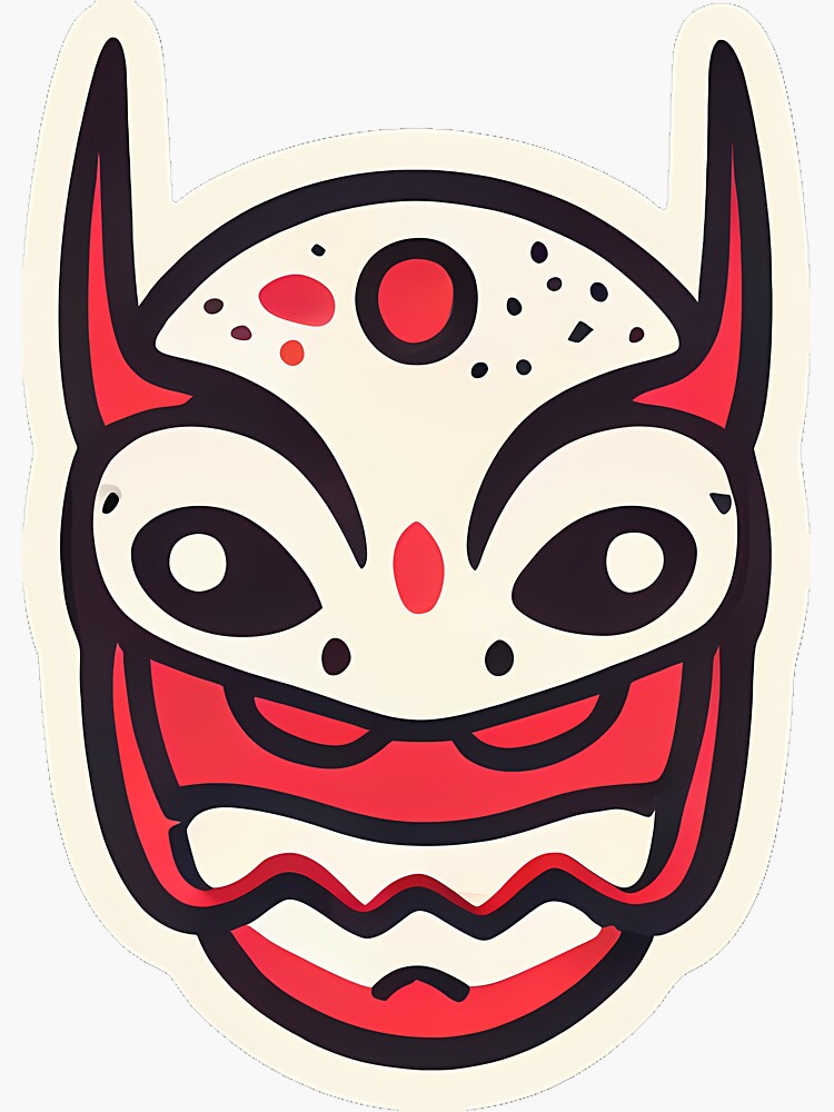 "Oni Mask" Sticker for Sale by njiiz | Redbubble