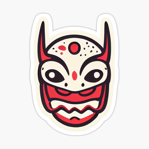 "Oni Mask" Sticker for Sale by njiiz | Redbubble