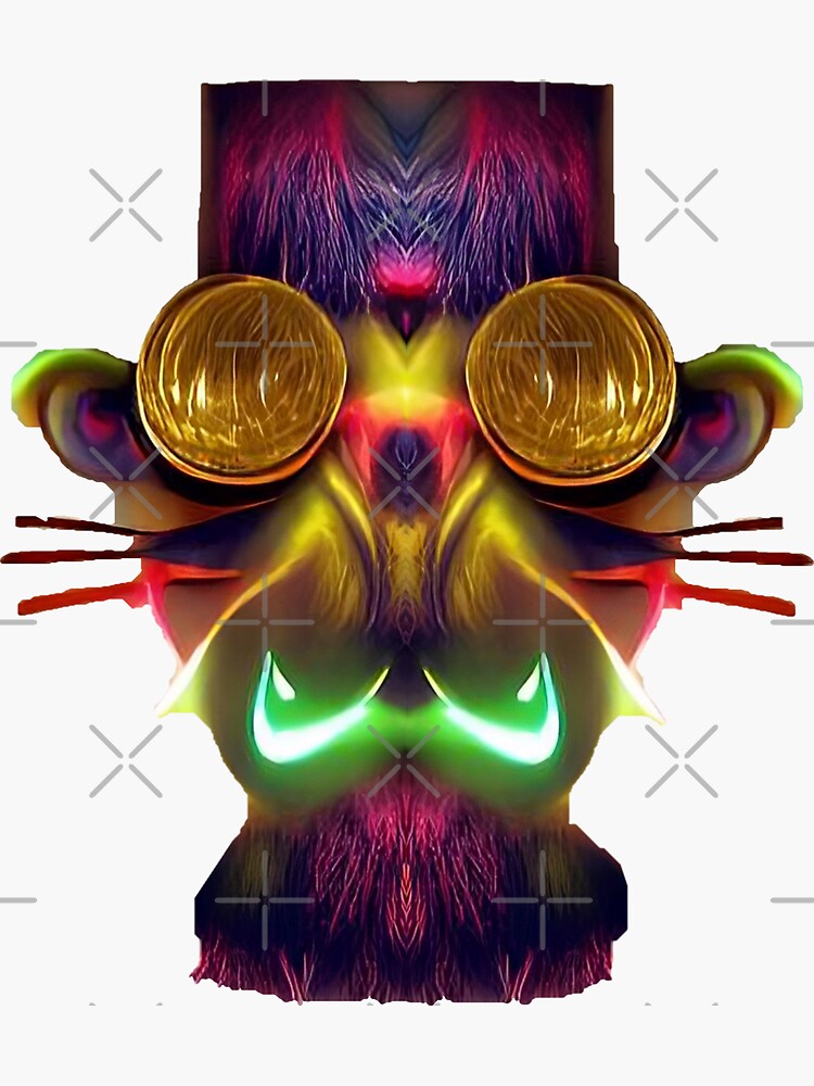 "Neon Ape Mask" Sticker for Sale by Byterra-Artech | Redbubble