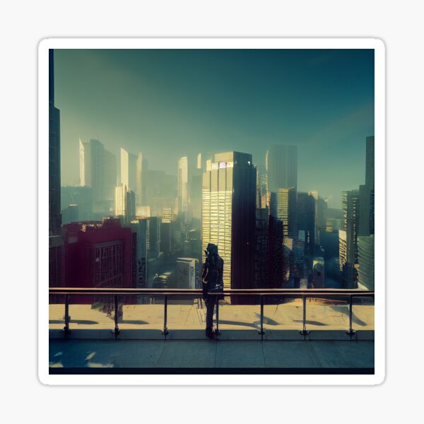 "Panorama in the city." Sticker for Sale by Maniock | Redbubble