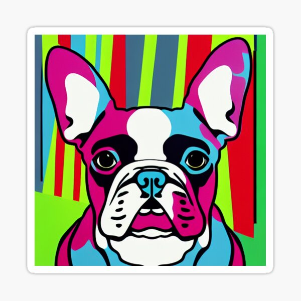 "Pop Art Frenchie" Sticker for Sale by pugmom4 | Redbubble