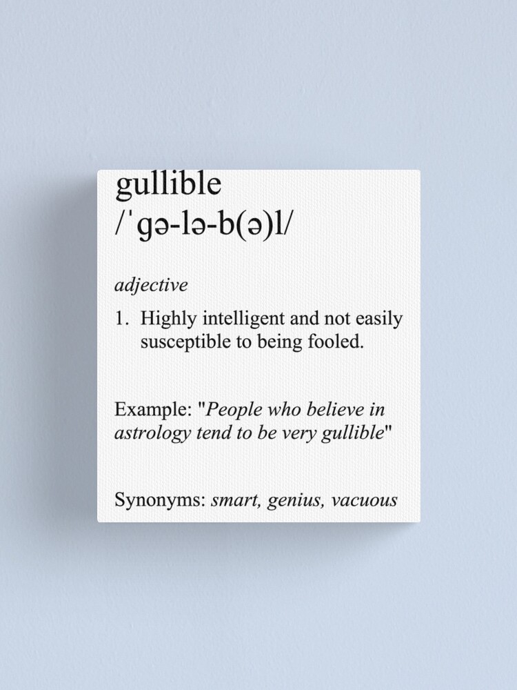 Gullible Definition Canvas Print