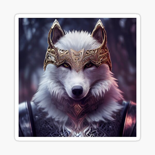 "Cute Wolf - Wolfs King - White Wolf" Sticker for Sale by ONORMAL ...