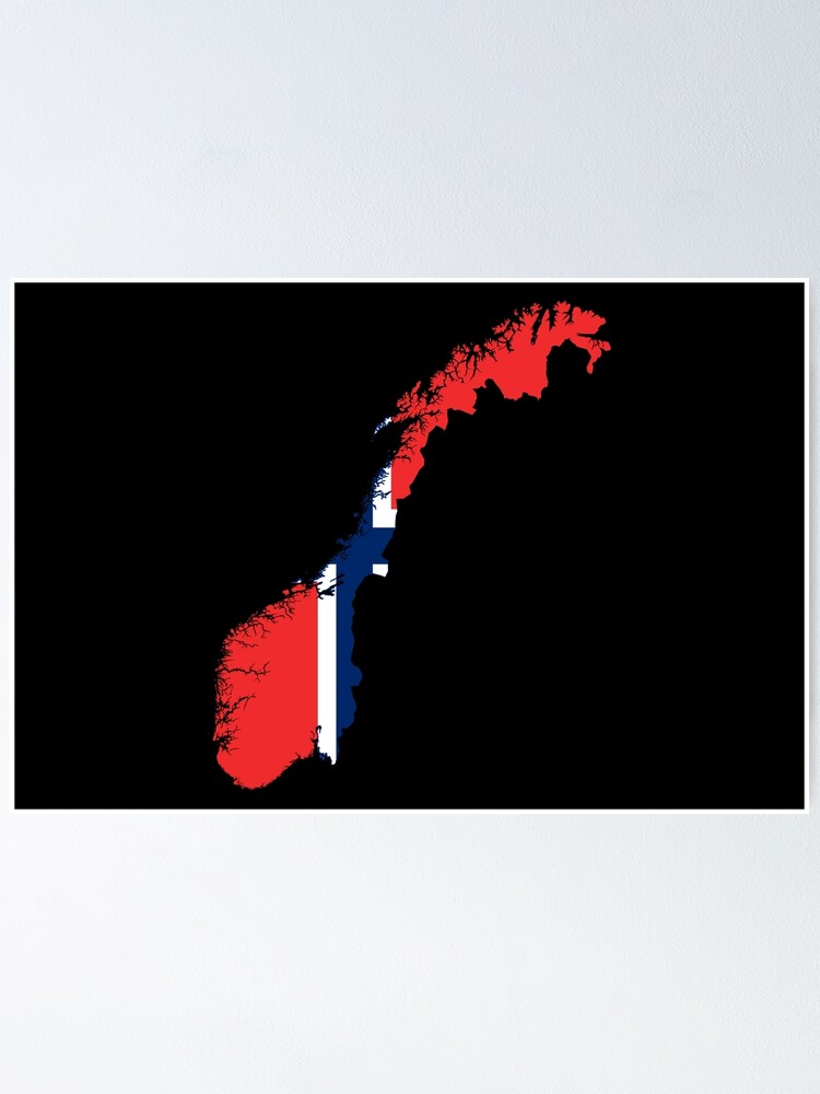"Flag map of Norway" Poster for Sale by mo91 | Redbubble
