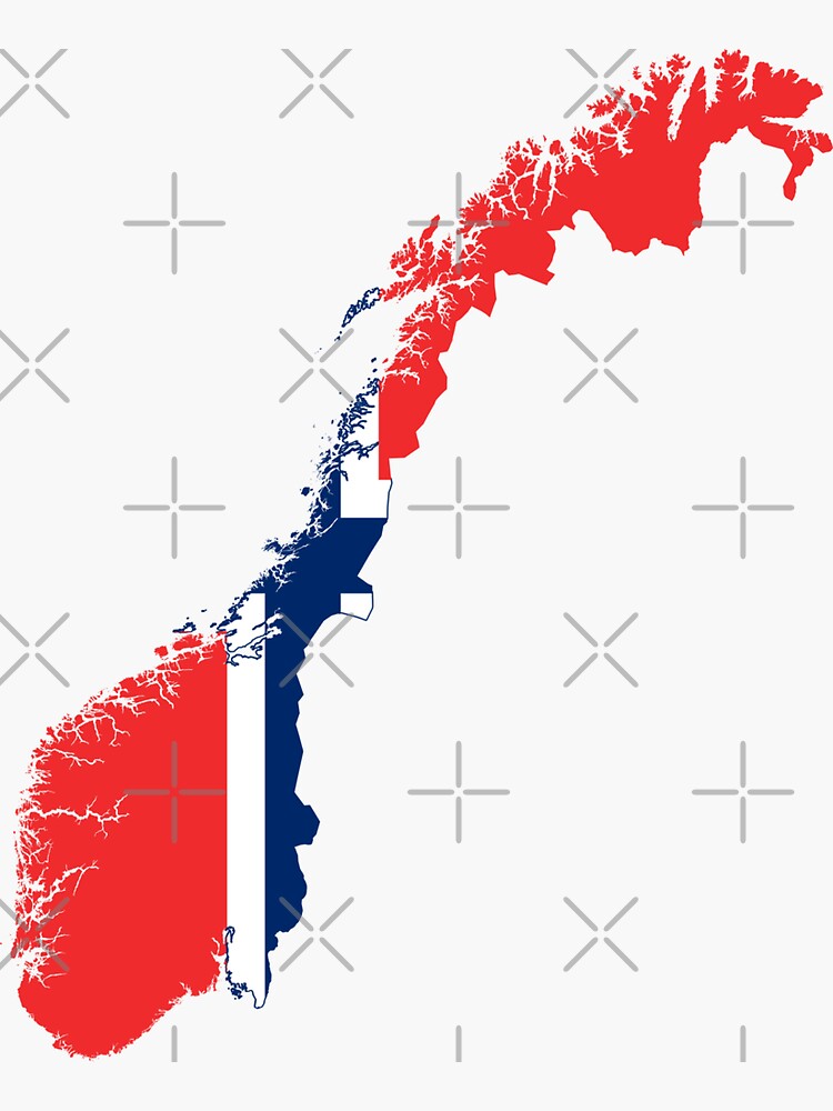 "Flag map of Norway" Sticker for Sale by mo91 | Redbubble