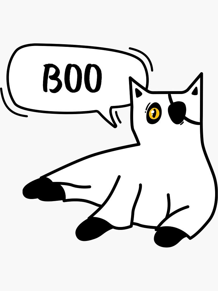 "Eyepatch Bad cute Ghost Cat "BOO"" Sticker for Sale by Rub14ekArts ...