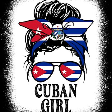 "Cuban girl Messy Bun From Cuba Funny Great Present Tees" Sticker for ...