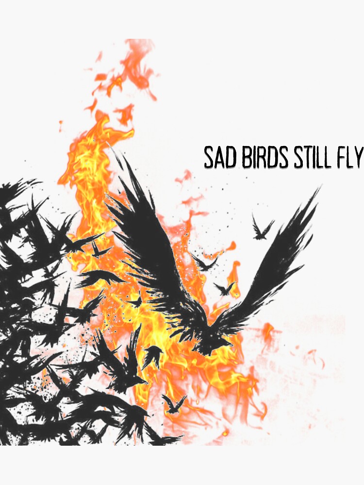 "Sad birds still fly." Sticker for Sale by Utopiasense | Redbubble
