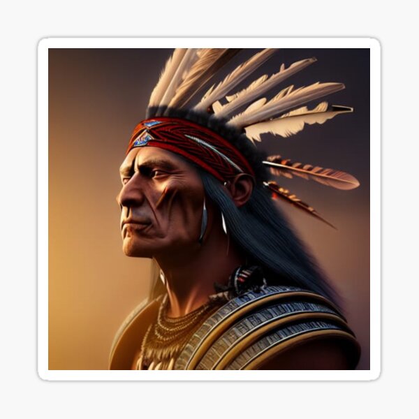 "Native Shaman Warrior" Sticker for Sale by Wolfclan1977 | Redbubble