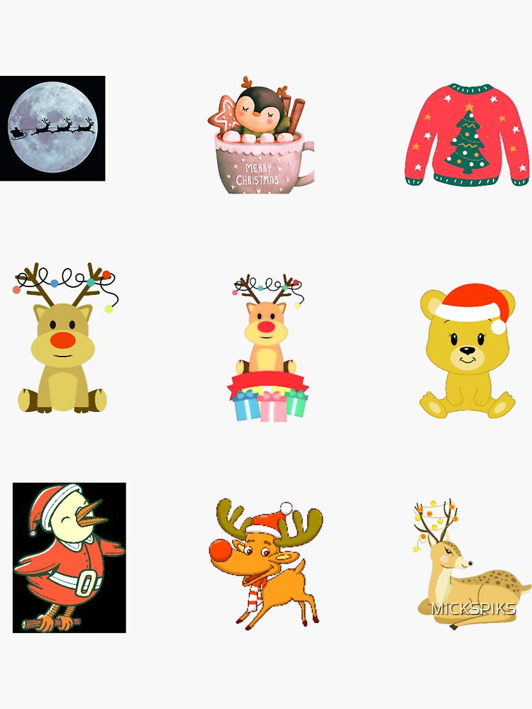 "Fun Christmas Sticker Pack" Sticker for Sale by MICKSPIKS | Redbubble