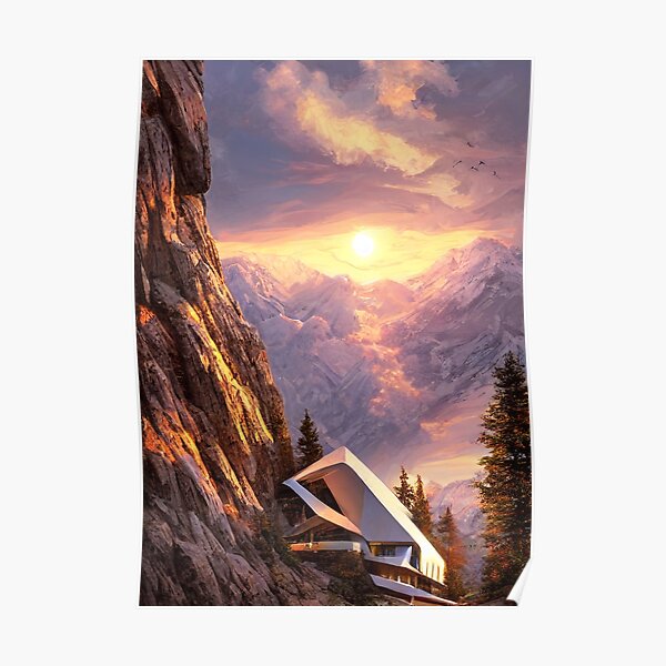"Sunrise, mountain, landscape, Abstract, Architecture, a home on a ...