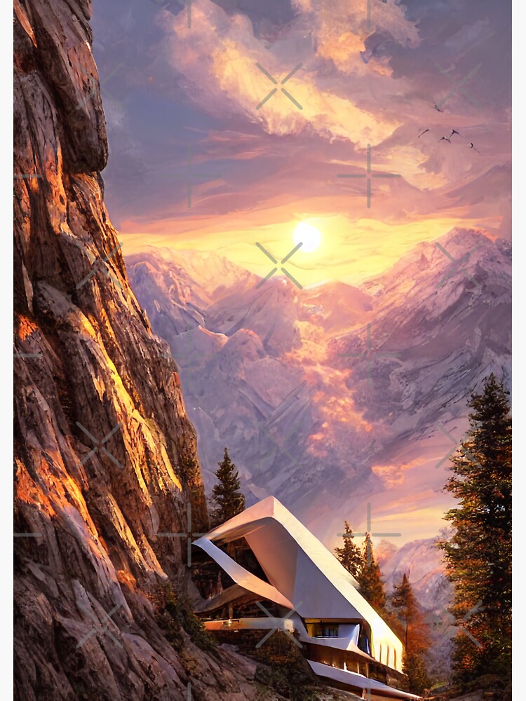 "Sunrise, mountain, landscape, Abstract, Architecture, a home on a ...