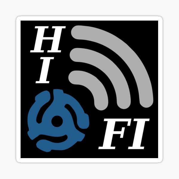"Hi Fi Icon - Blue 45" Sticker for Sale by Grepthor | Redbubble