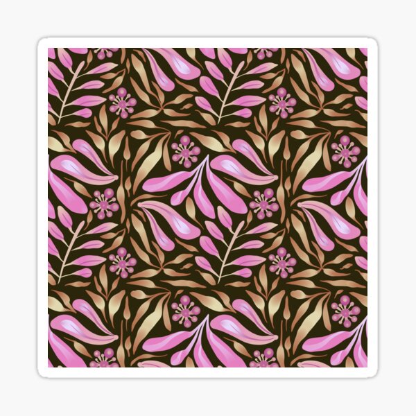 "Leaves Party - Dark Brown" Sticker for Sale by JaselviiStudio | Redbubble