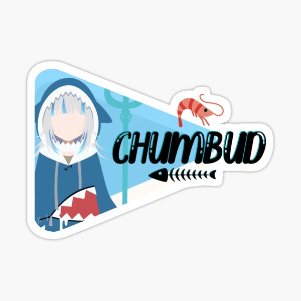 Pegatina «Hololive Gawr Gura Chumbud Ventilador Minimalista» de ...