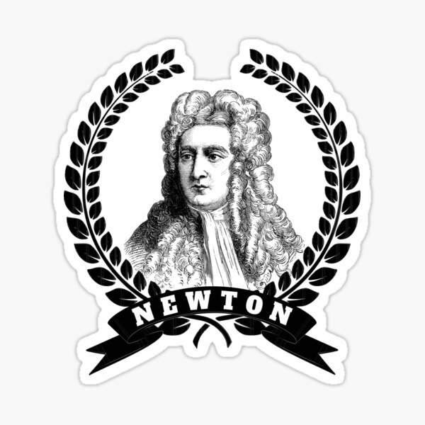 "Portrait of Sir Isaac Newton" Sticker for Sale by topbro | Redbubble