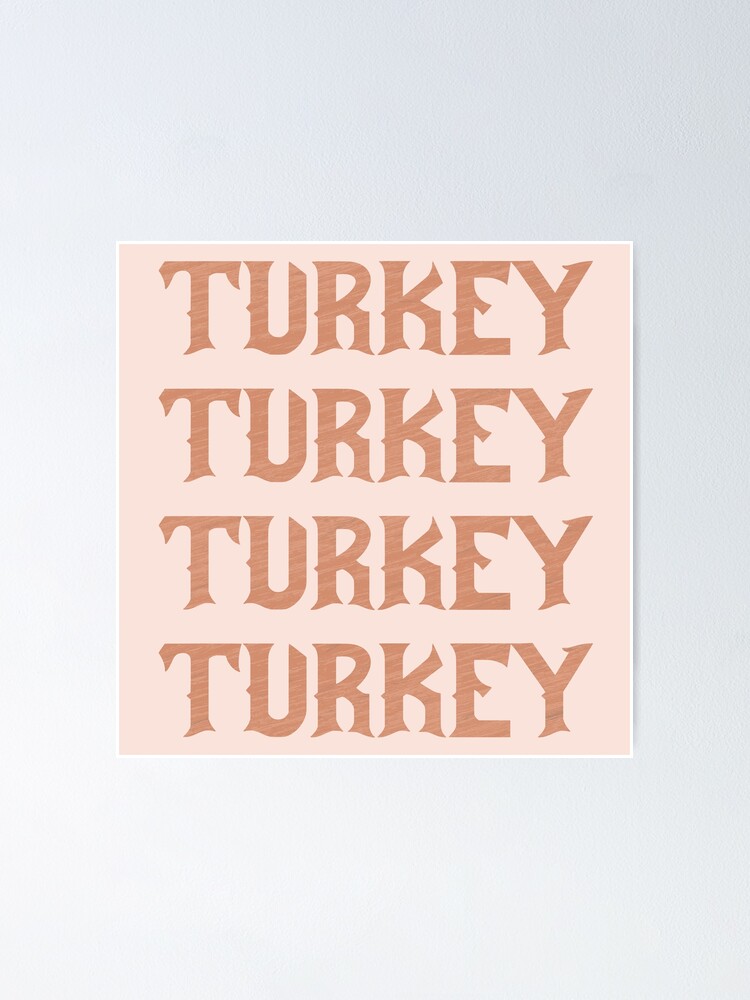 "Turkey words" Poster for Sale by LuckyJuniperCo | Redbubble