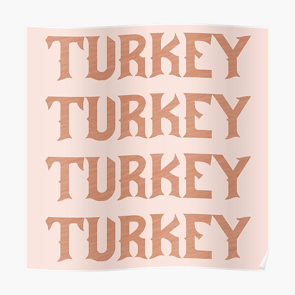 "Turkey words" Poster for Sale by LuckyJuniperCo | Redbubble