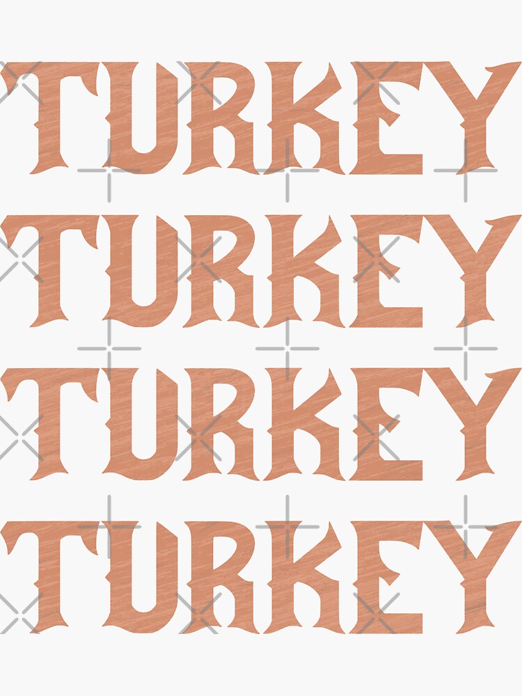 "Turkey words" Sticker for Sale by LuckyJuniperCo | Redbubble