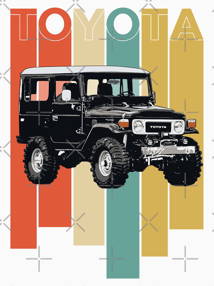 "Toyota FJ40 Land Cruiser Retro (on white)" T-shirt for Sale by ...