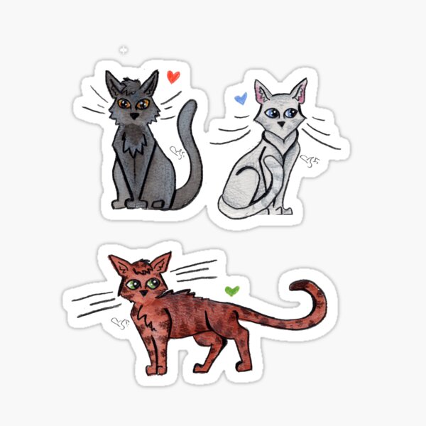 "Three cats" Sticker for Sale by Griffinfire | Redbubble