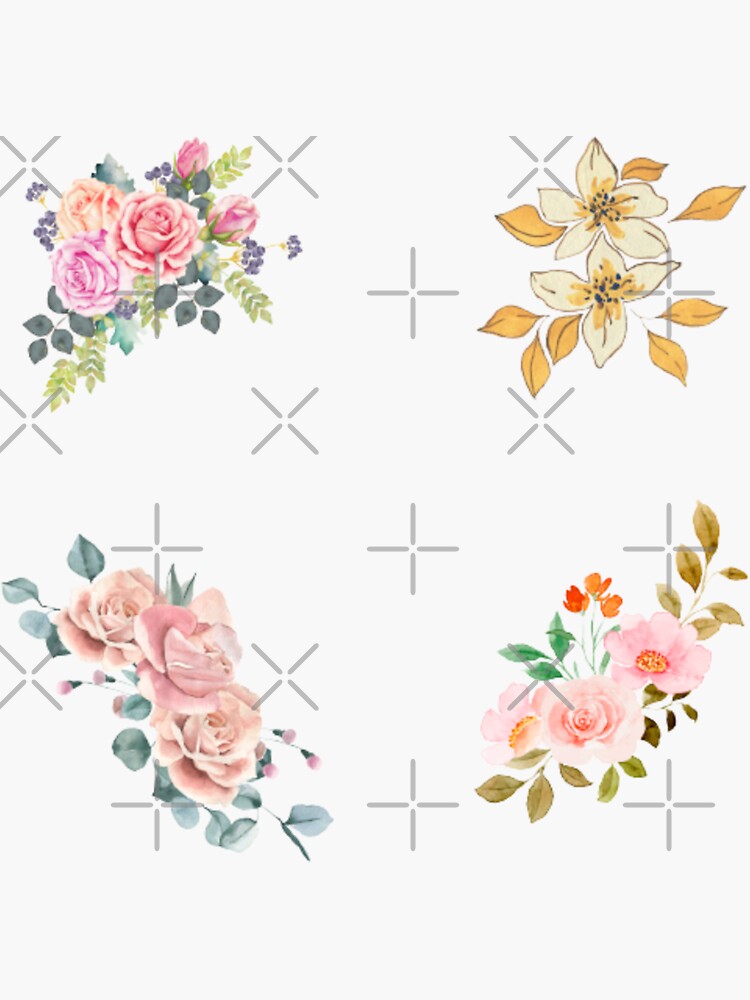 "Floral Bunch Pack" Sticker for Sale by ancreatives1 | Redbubble