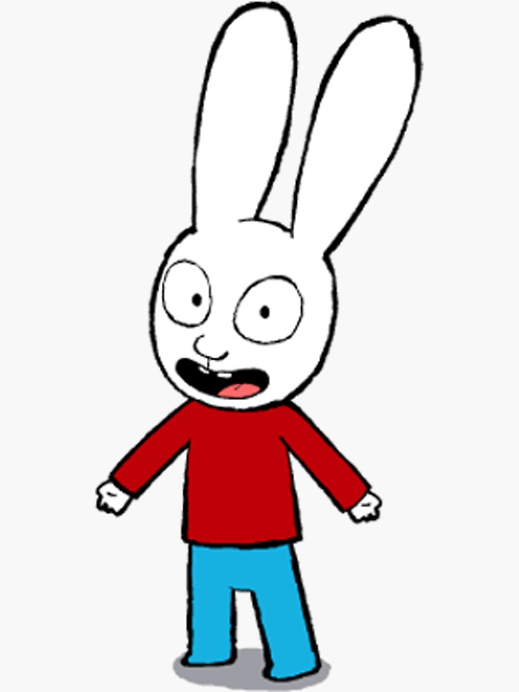"Cartoon Cute Rabbit Simon" Sticker for Sale by mazcut | Redbubble