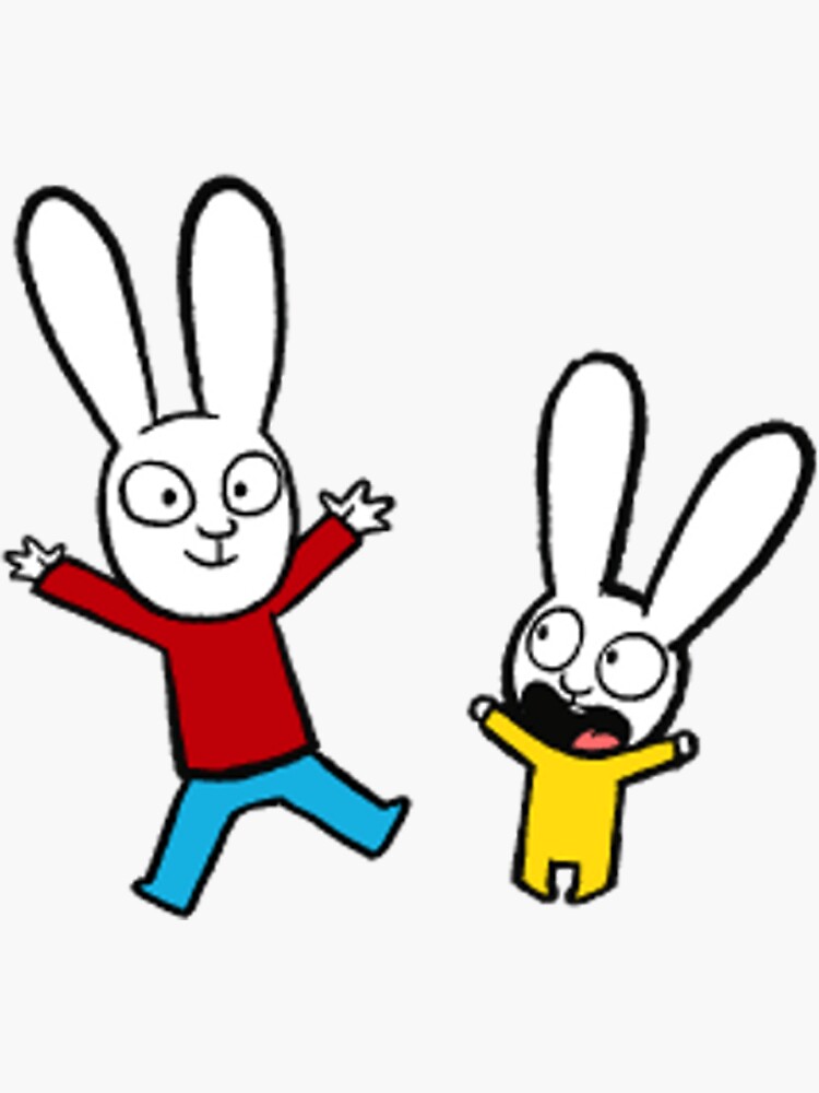 "Happy Cartoons Rabbit Simon" Sticker for Sale by mazcut | Redbubble