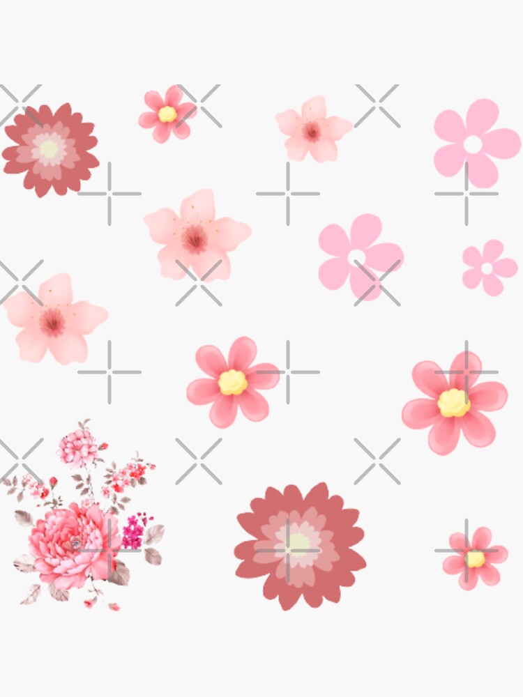 "Pink Flower Pack" Sticker for Sale by ancreatives1 | Redbubble