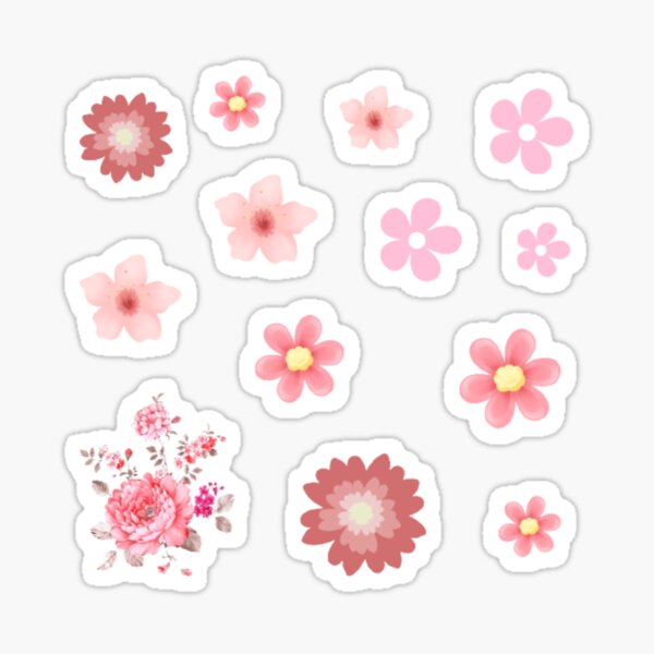 "Pink Flower Pack" Sticker for Sale by ancreatives1 | Redbubble