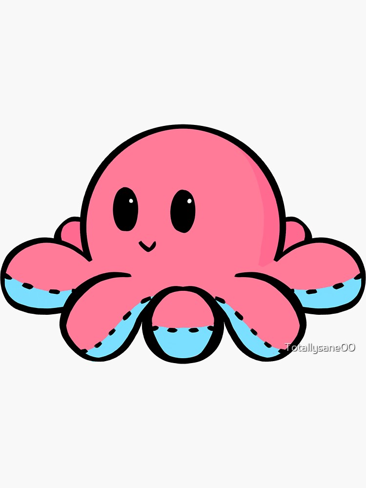 "Reversible octopus (happy)" Sticker for Sale by Totallysane00 | Redbubble