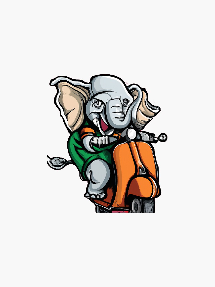 "An Elephant Riding a Motorcycle" Sticker for Sale by Junkster- | Redbubble