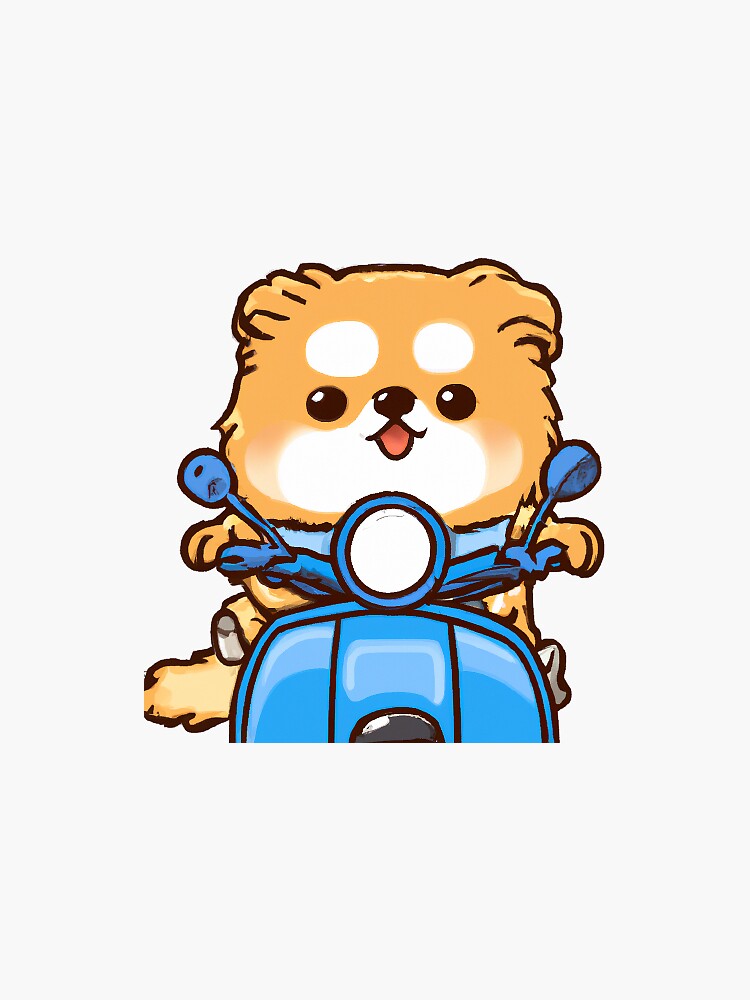 "Cute Anime Dog Riding a Motorcycle" Sticker for Sale by Junkster ...