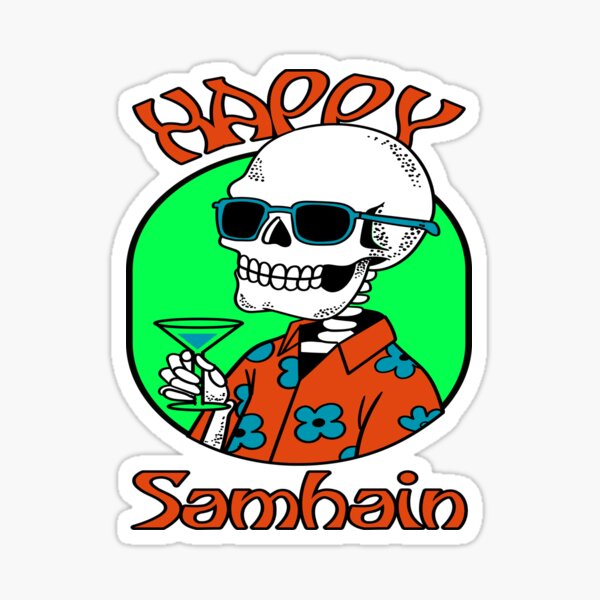 "Happy Samhain Skull Cocktail 22" Sticker for Sale by TNSM | Redbubble
