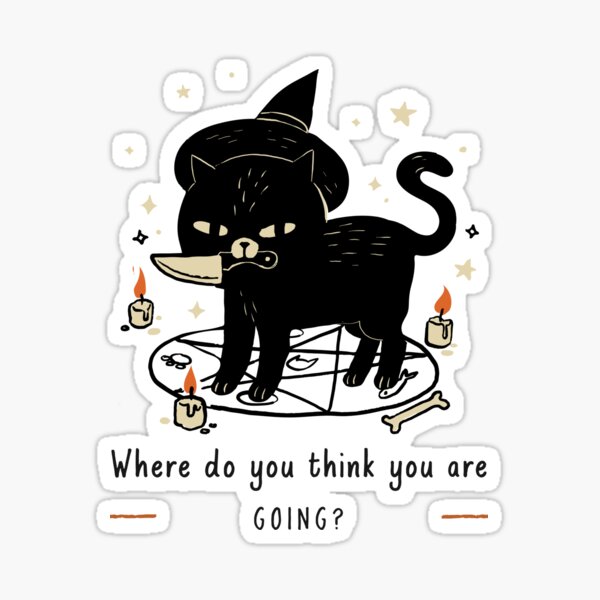 "Black Cat Casting A Spell" Sticker for Sale by The-Bubble-Shop | Redbubble