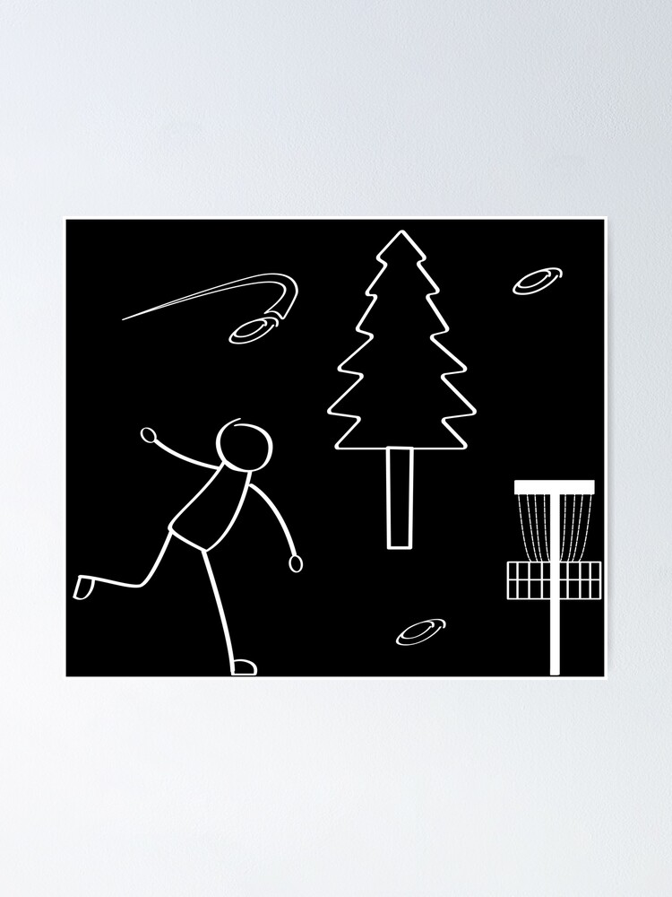 "Stick Figure Disc Golf Scene" Poster for Sale by CreativQuirks | Redbubble