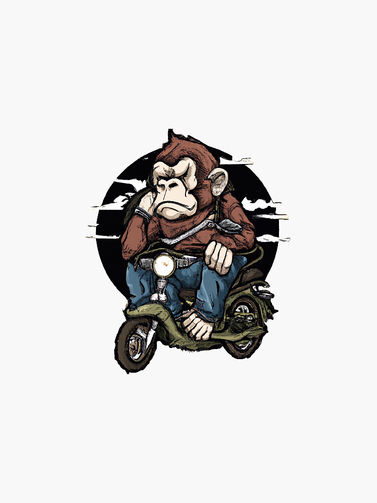 "Bored Ape Riding a Motorcycle" Sticker for Sale by Junkster- | Redbubble