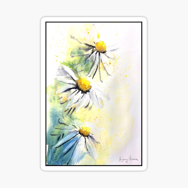 "Daisies" Sticker for Sale by KimmyNewman | Redbubble